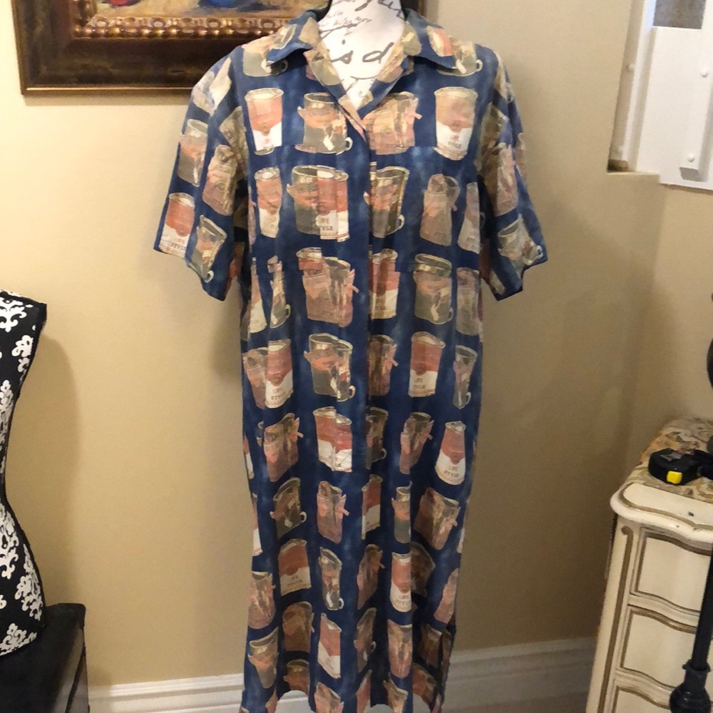 Rare Vintage Iceberg Soup Can Print Short Sleeve Hous… - Gem